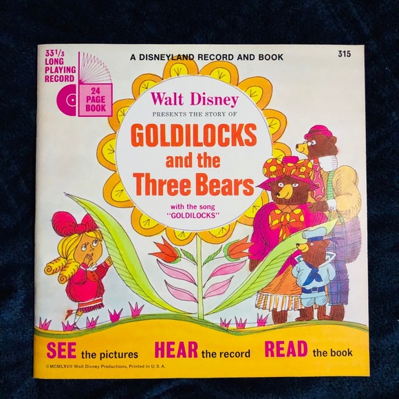 Disney | Other | 954 Goldilocks The 3 Bears Book Wrecord | Poshmark